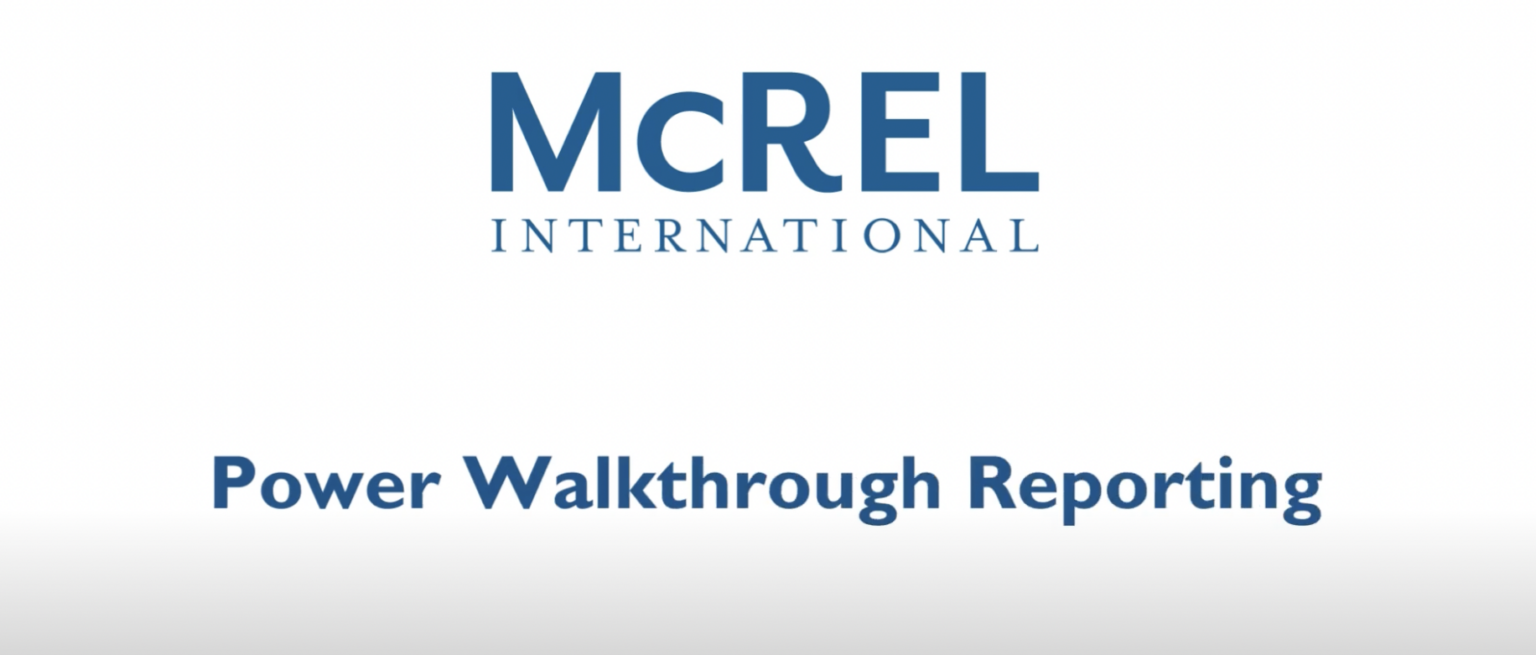 Power Walkthrough - The McREL Institute